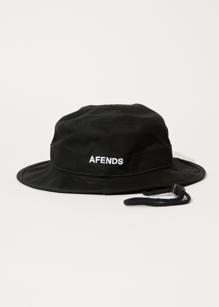 Afends Mens Flame - Recycled Bucket Hat - Black - Afends AU.