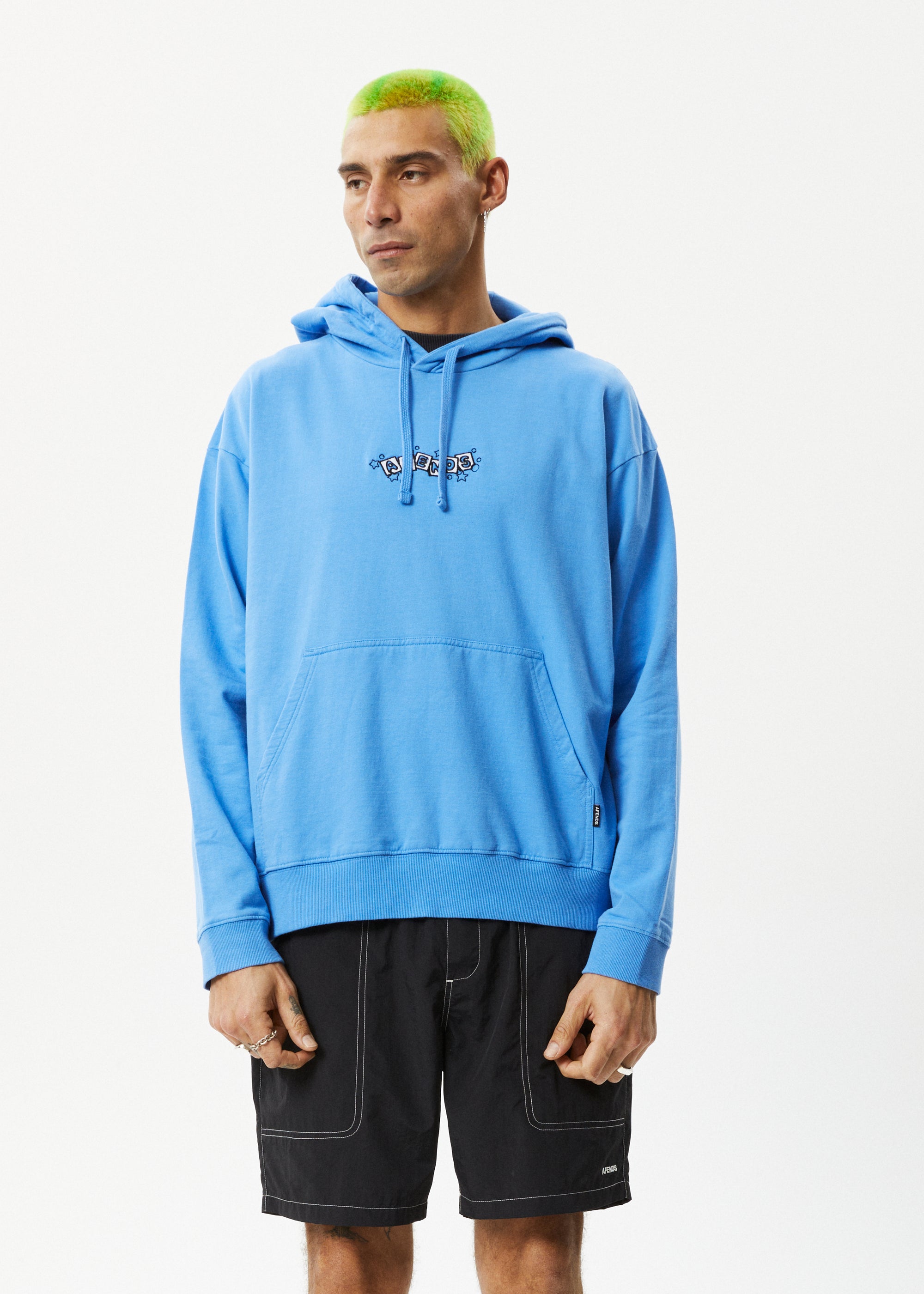 AFENDS Mens Solar System - Logo Hoodie - Arctic - Afends AU.