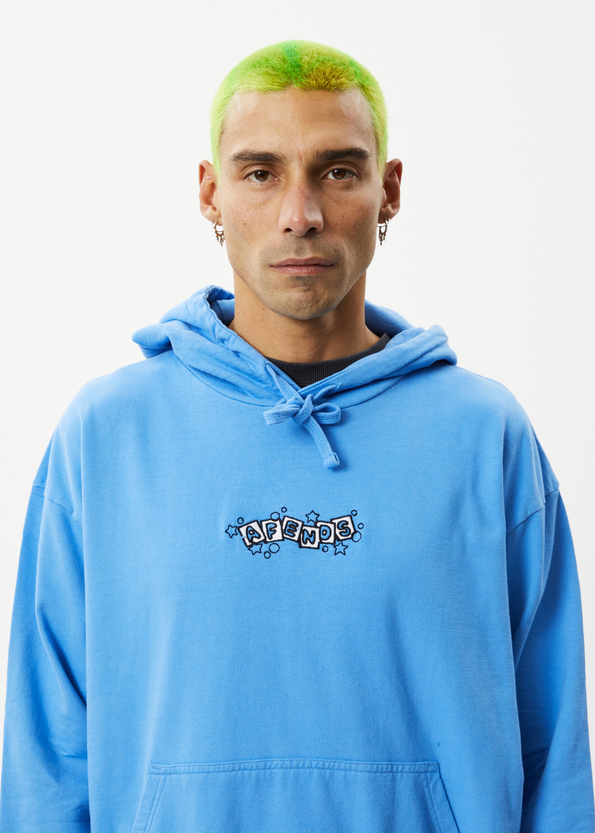 AFENDS Mens Solar System - Logo Hoodie - Arctic - Afends AU.