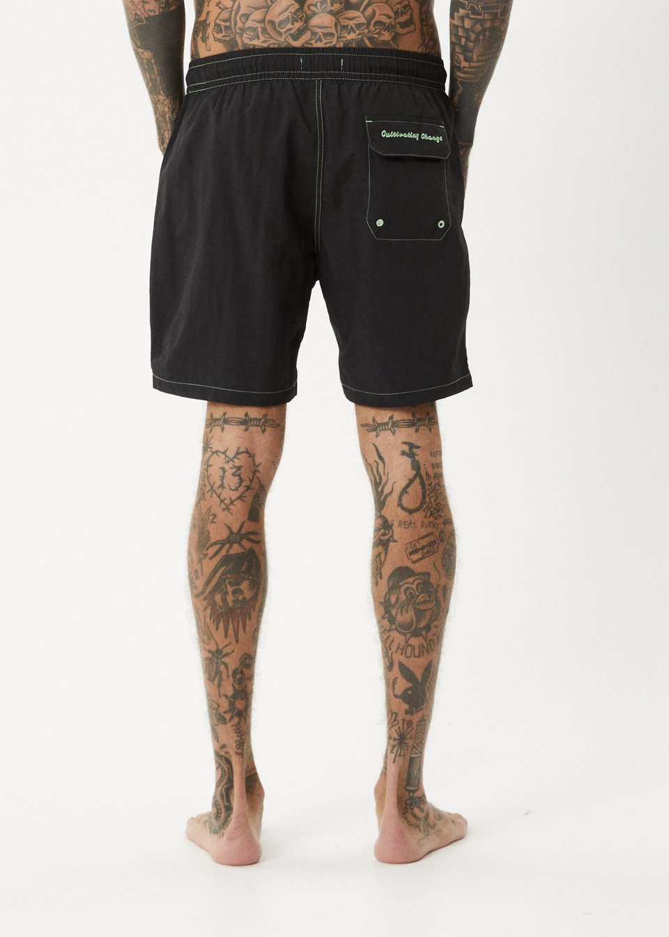 AFENDS Mens Frogga - Baywatch Swim Short 18" - Black