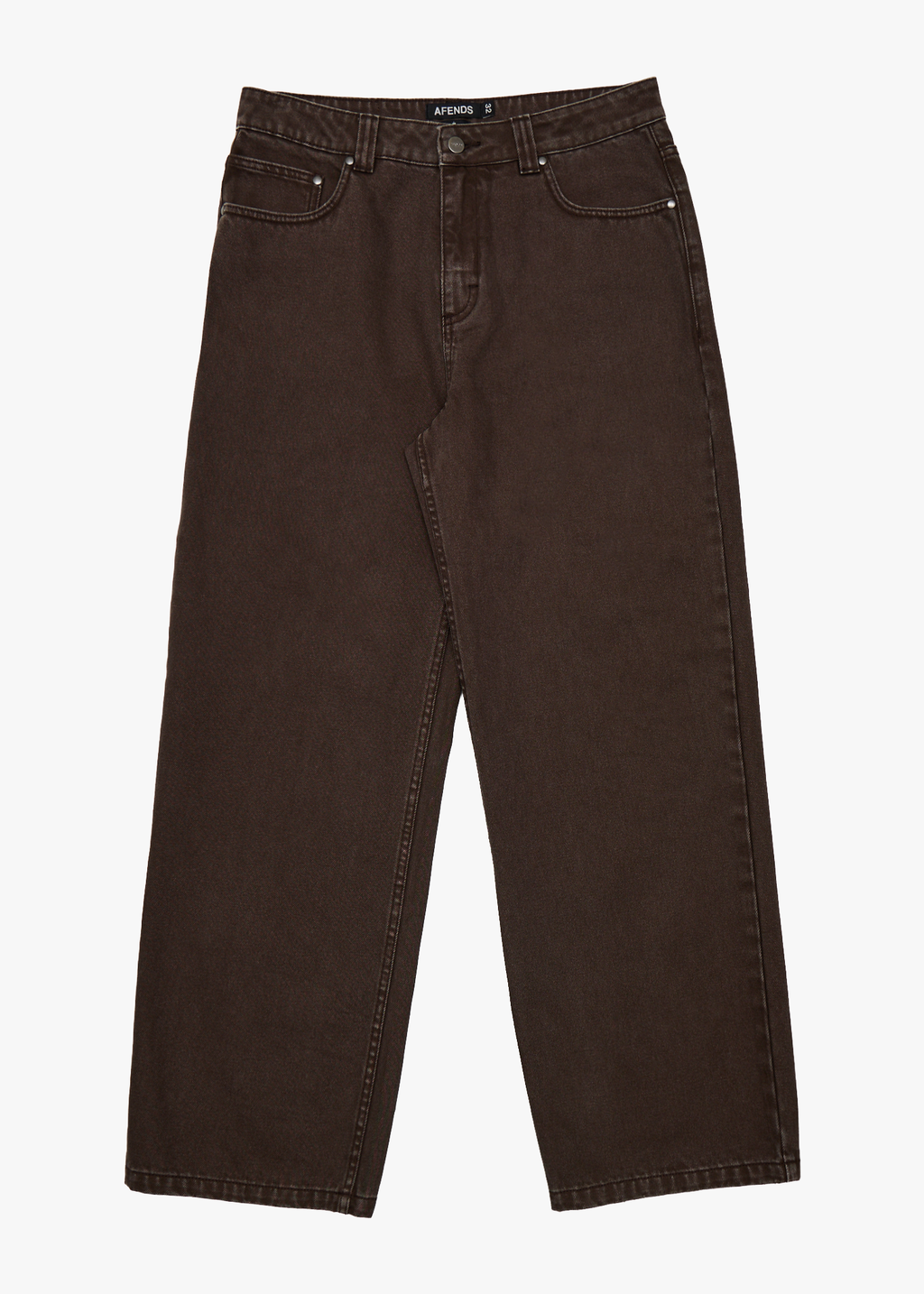 AFENDS Mens Pablo - Denim Baggy Fit Jean - Washed Coffee