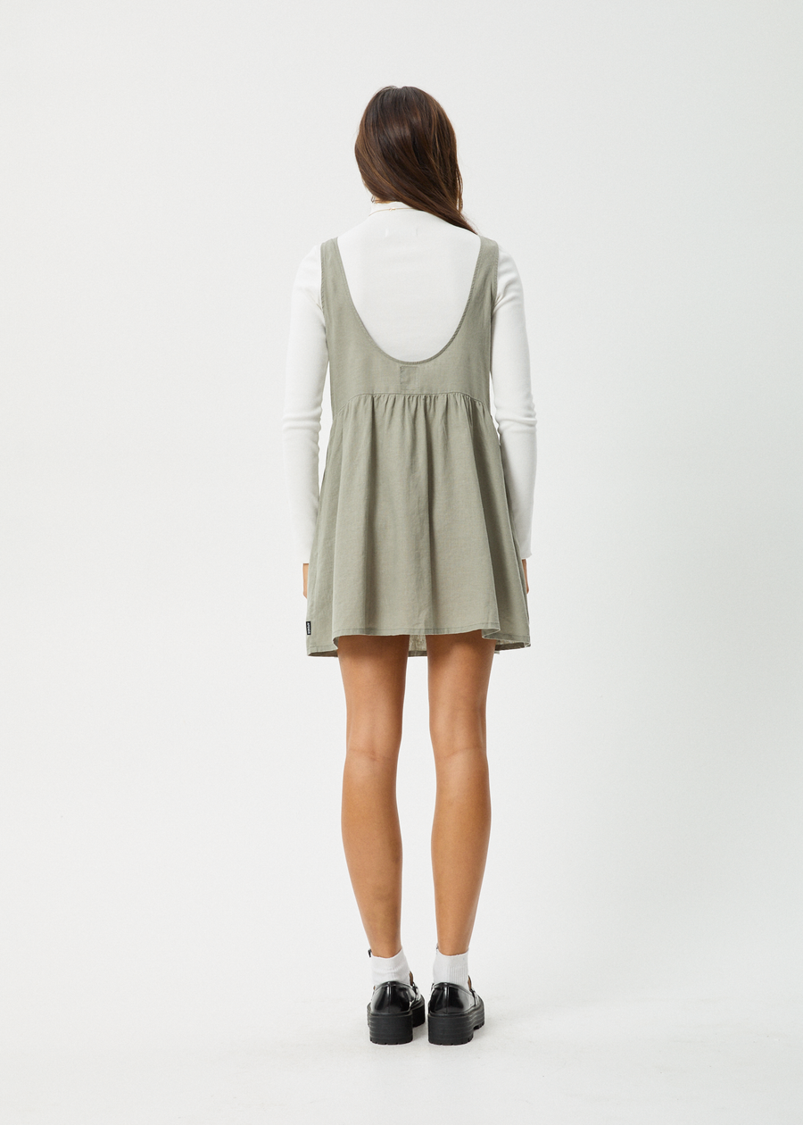 AFENDS Womens Jesse - Hemp Dress - Olive - Afends AU.