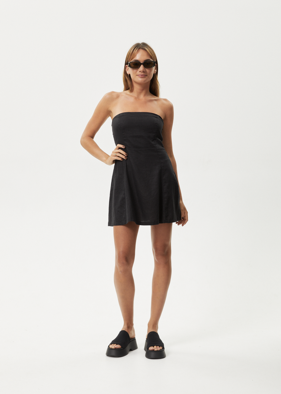 AFENDS Womens Lilo - Strapless Dress - Black - Afends AU.