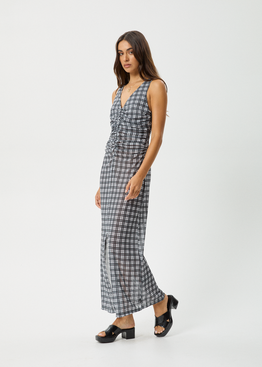 AFENDS Womens Asher - Sheer Maxi Dress - Black - Afends AU.