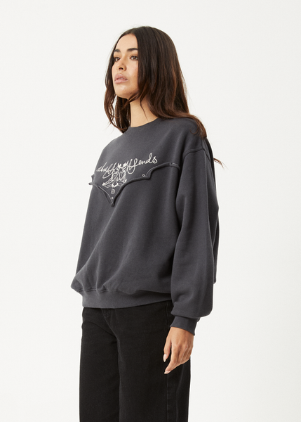 AFENDS Womens Karlee - Crew Neck Jumper - Charcoal